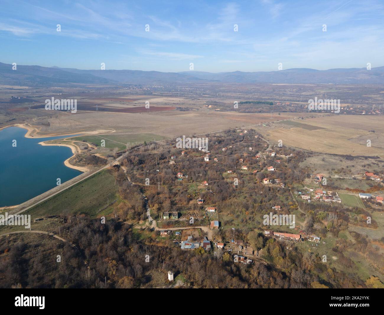Amazing Aerial view of Drenov Dol reservoir, Kyustendil region ...