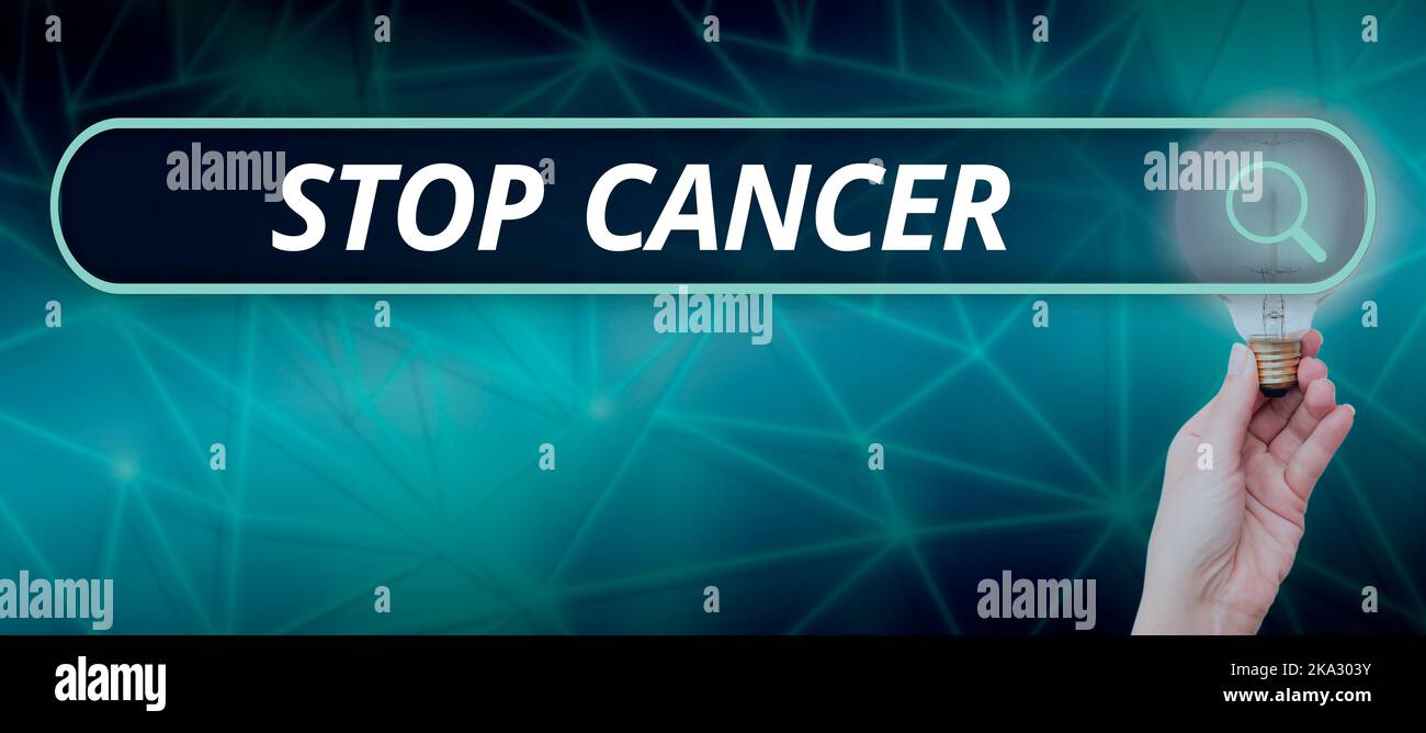 Conceptual caption Stop Cancer. Word Written on quit the use of banned ...