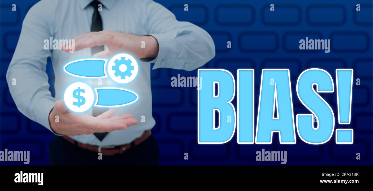 Inspiration showing sign Bias. Business idea a flat surface on which ...