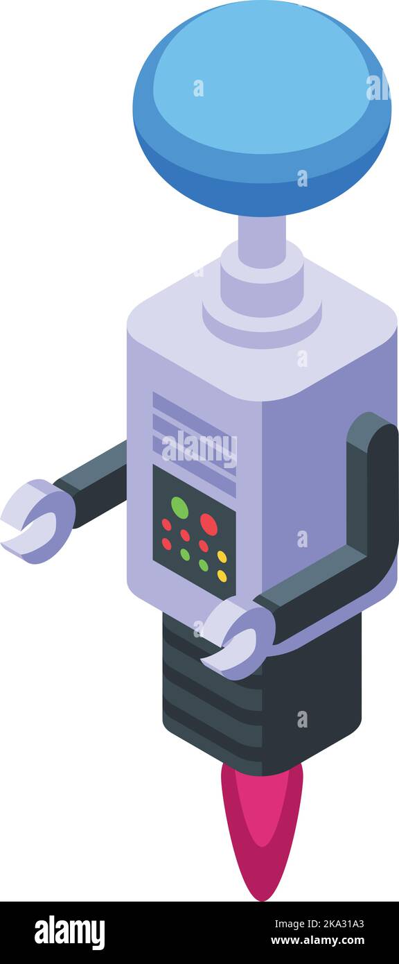 Fly robot icon isometric vector. Space alien. Planet funny Stock Vector ...