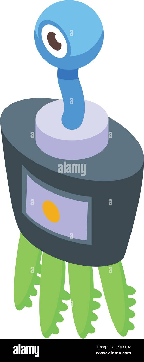 One eye alien icon isometric vector. Space character. Cute earth Stock ...