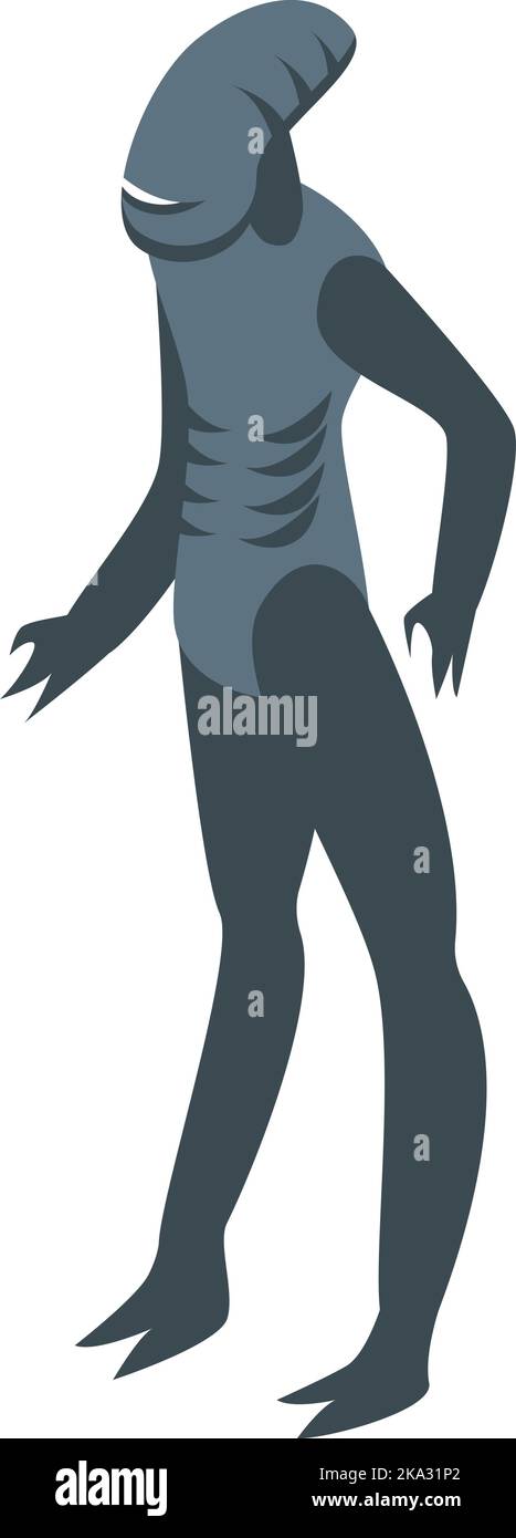 Black alien icon isometric vector. Space character. Planet comic Stock ...