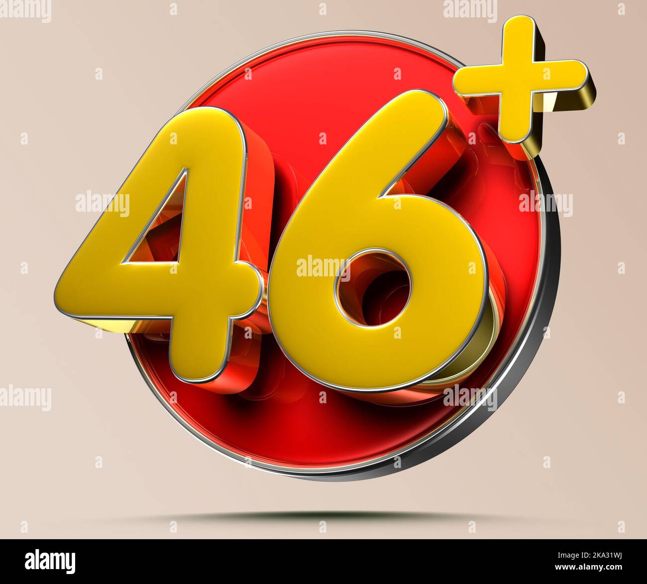 46 plus 3D illustration on light cream background have work path ...