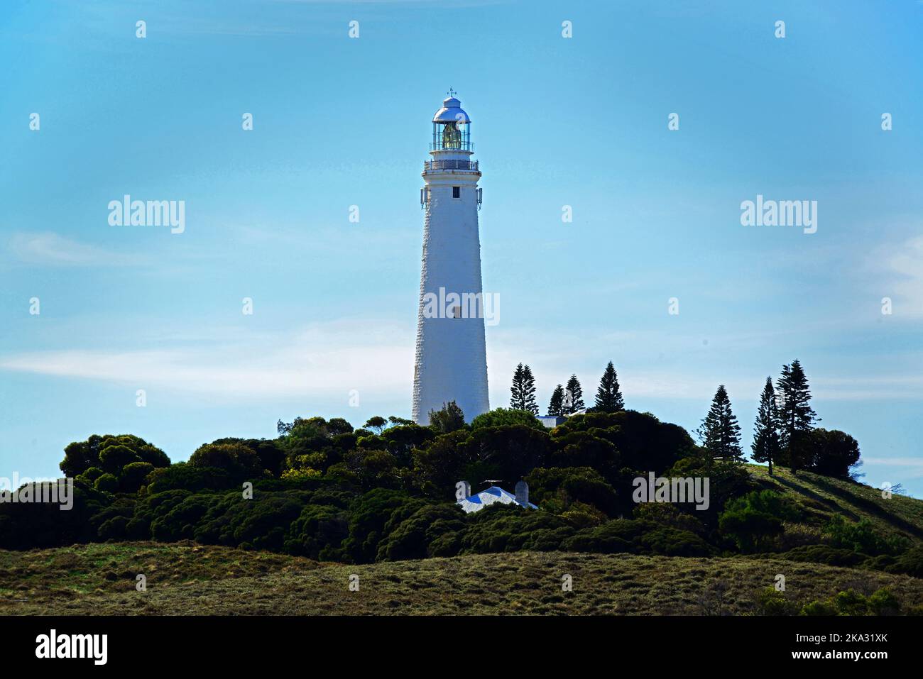 A beautiful shot of the Wadjemup lighthouse at Rottnest Island in ...