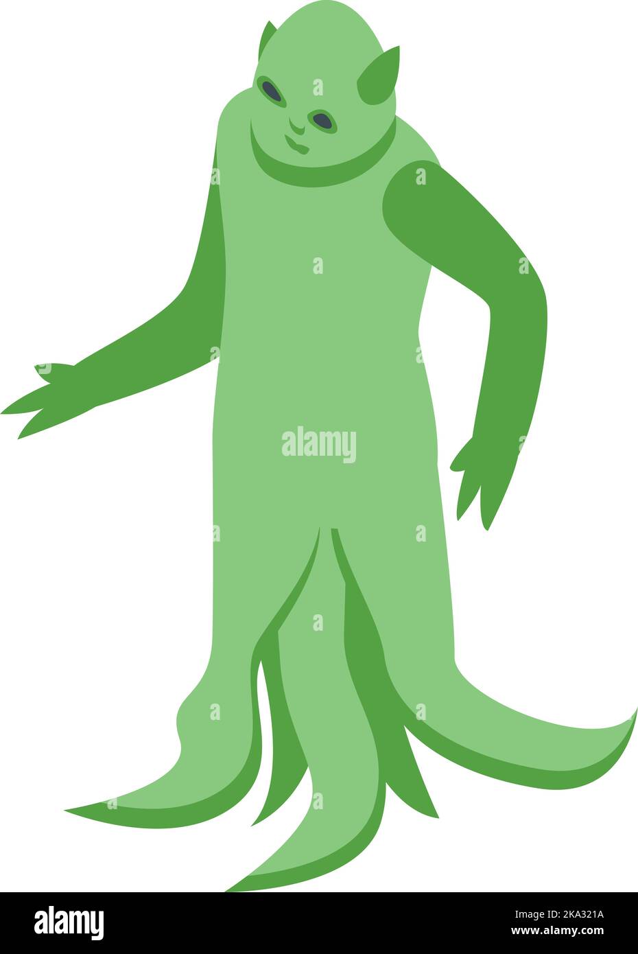 Green space alien icon isometric vector. Funny monster. Mars comic ...