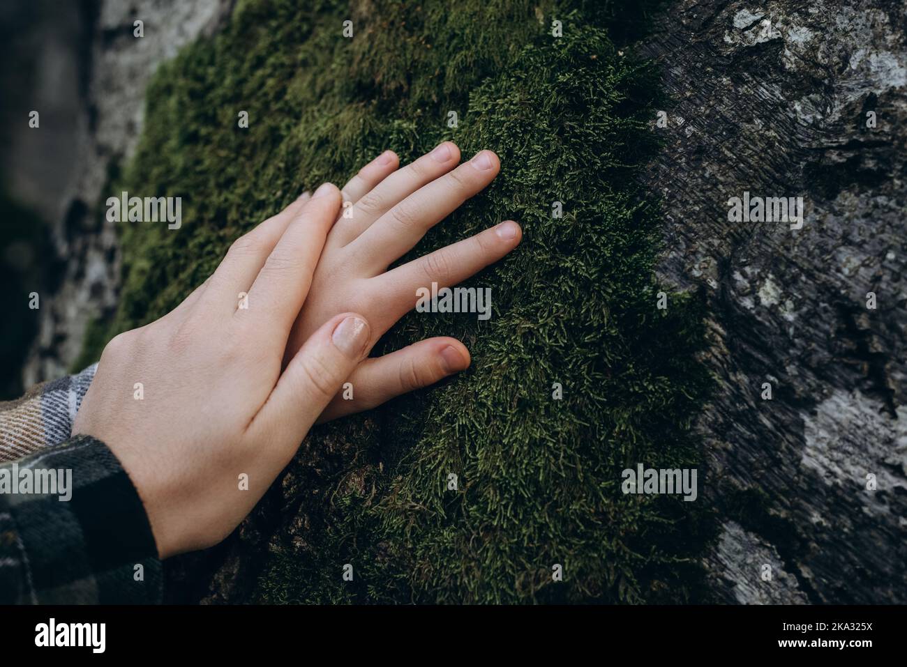 Saving planet, green generation environment conscious. Mother and ...