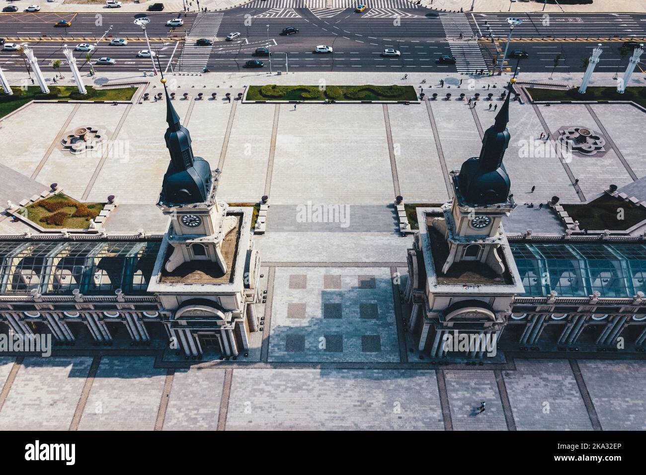 The Sukhbaatar Square Monument top view Stock Photo - Alamy