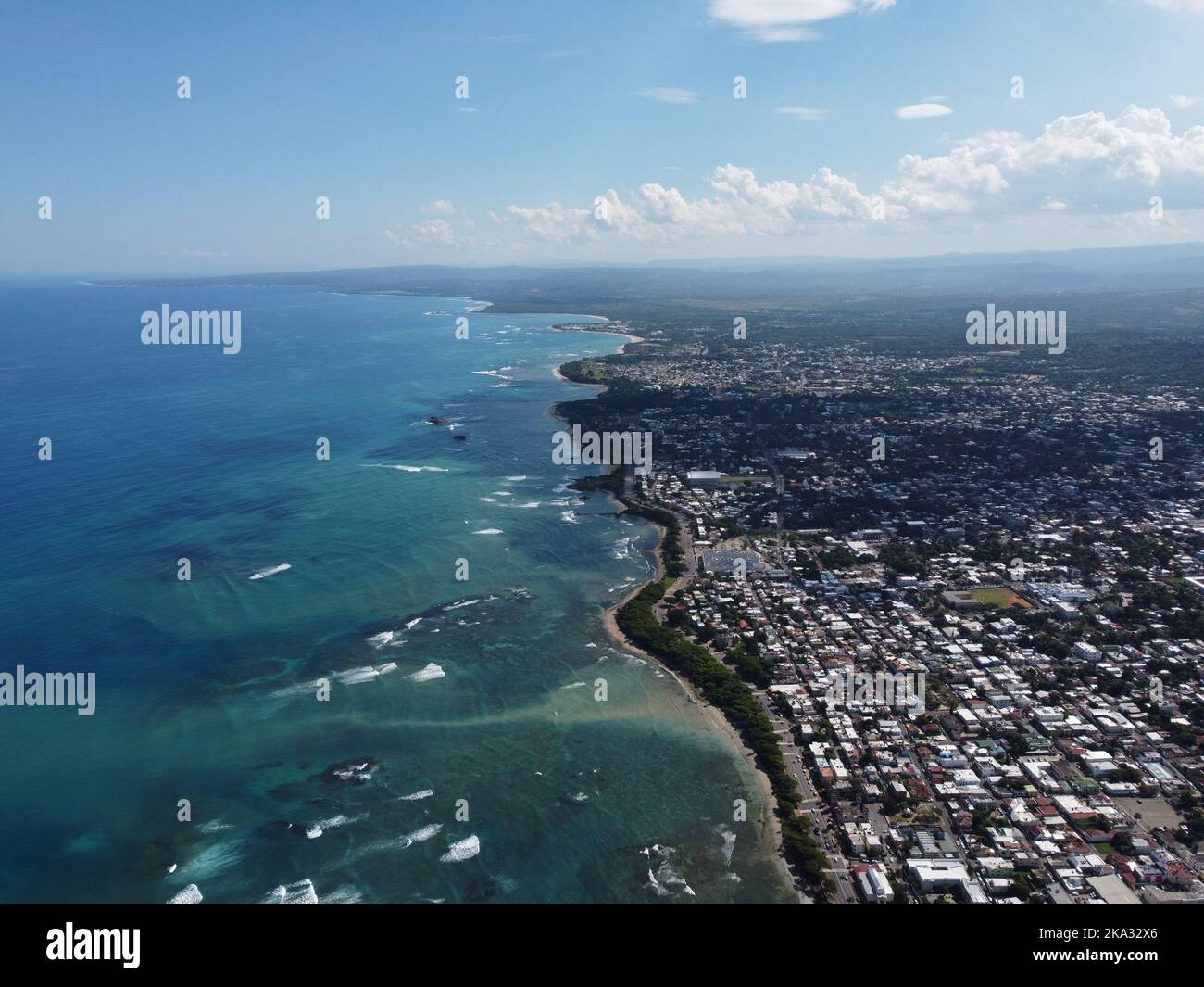 An aerial view of the Puerto Plata city on the Dominican Republic's ...