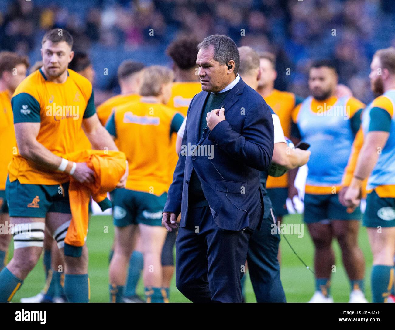 EDINBURGH, SCOTLAND - OCTOBER 29: Australian Head coach, Dave Rennie ...