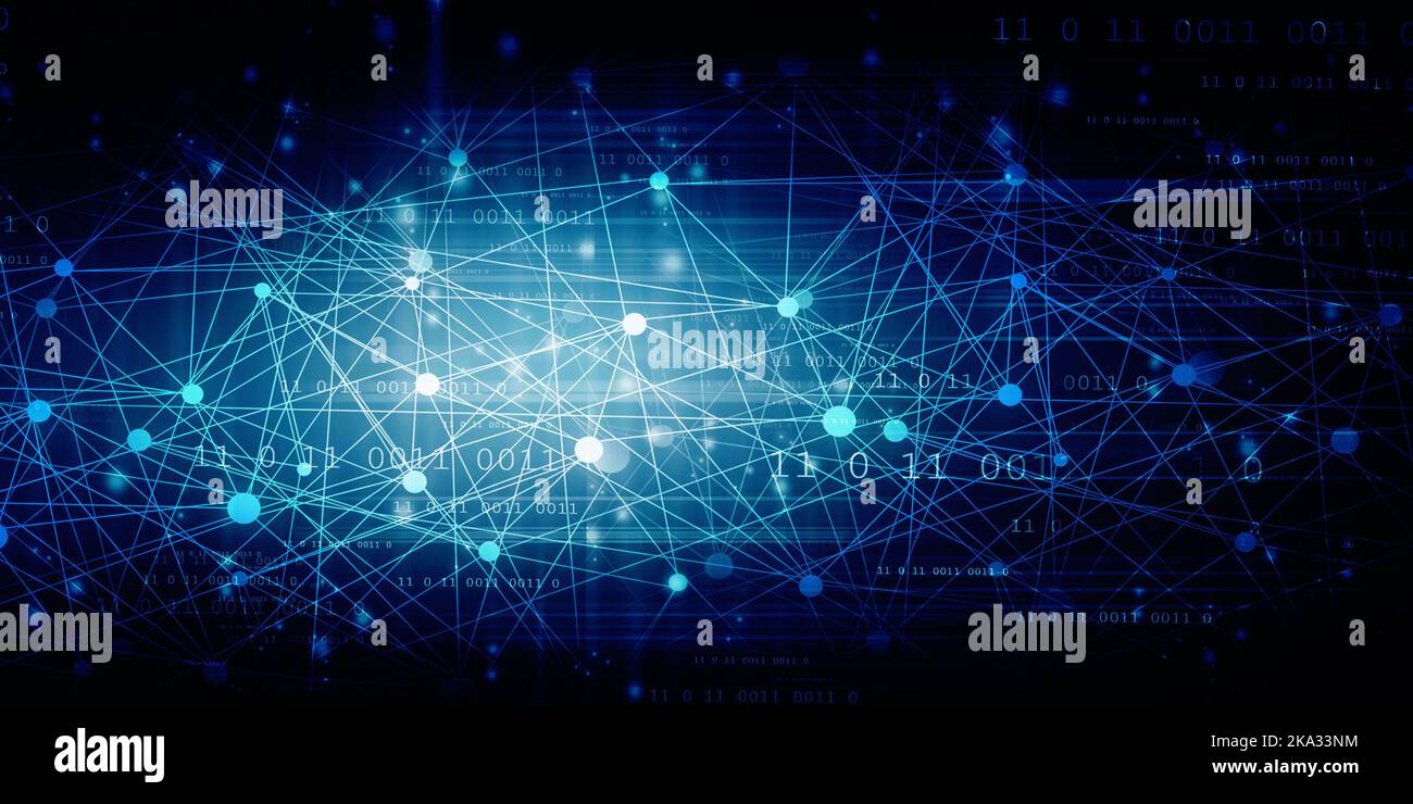 2d illustration Abstract futuristic electronic circuit technology ...