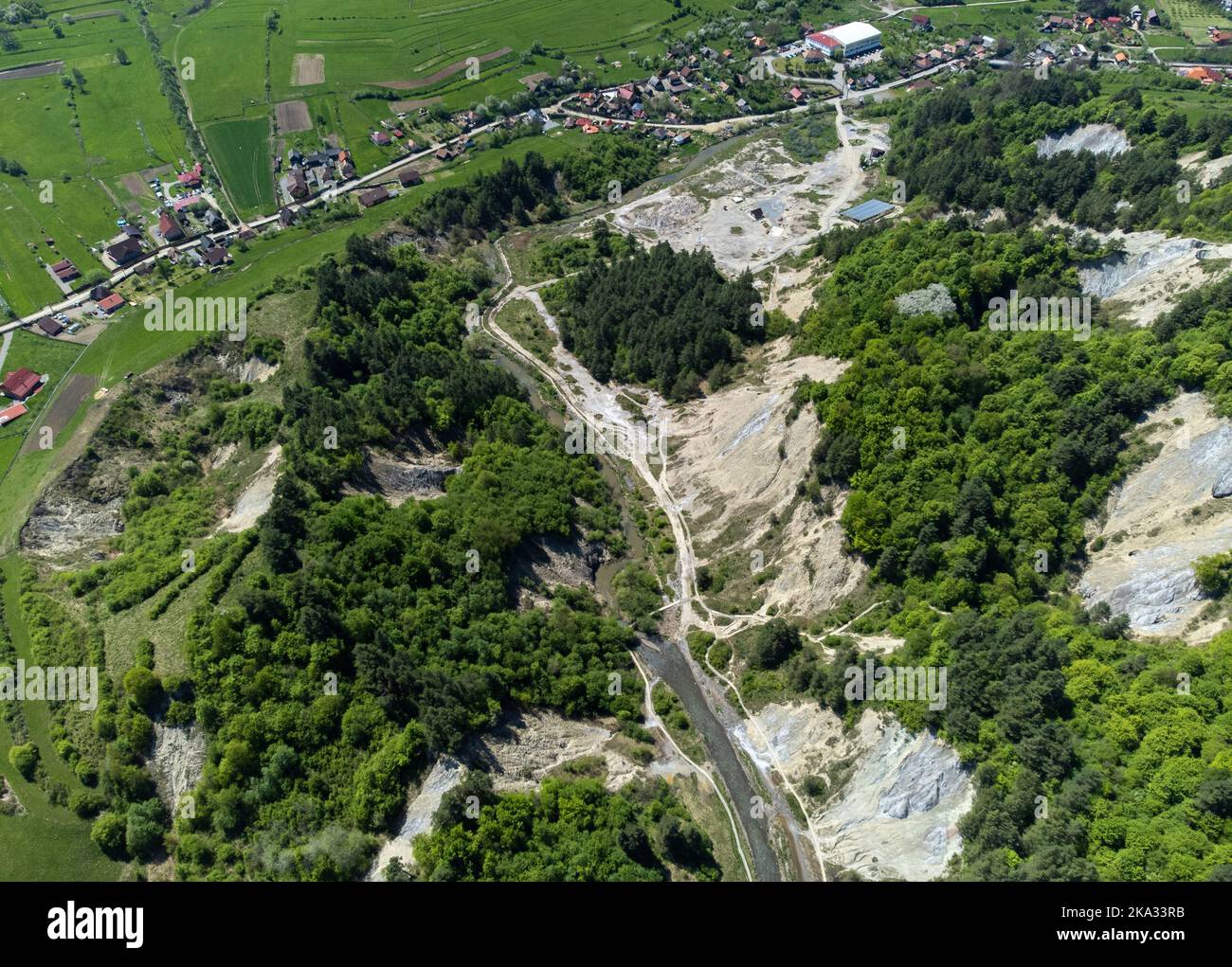 Landscape from the salt canyon from Praid resort - Romania, summer ...