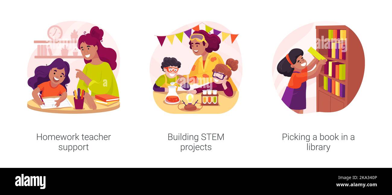 After school learning and enrichment activity isolated cartoon vector ...