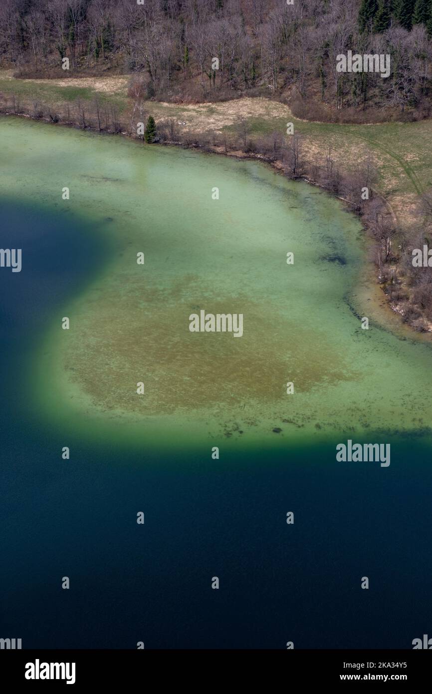 The aerial view of the lagoon and coastal ecosystems Stock Photo - Alamy