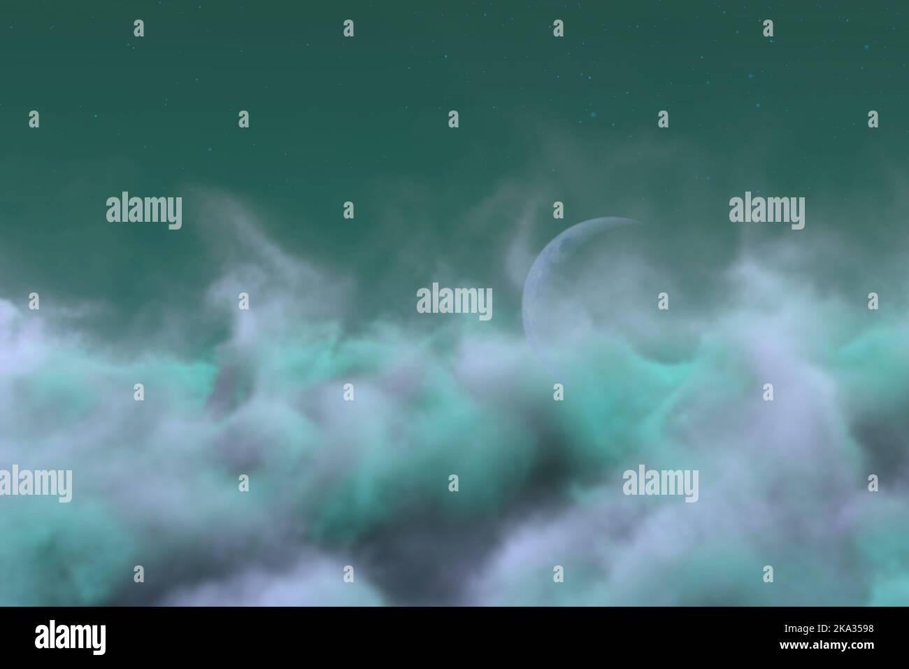 mysterious mist with moon concept creative abstract background for ...
