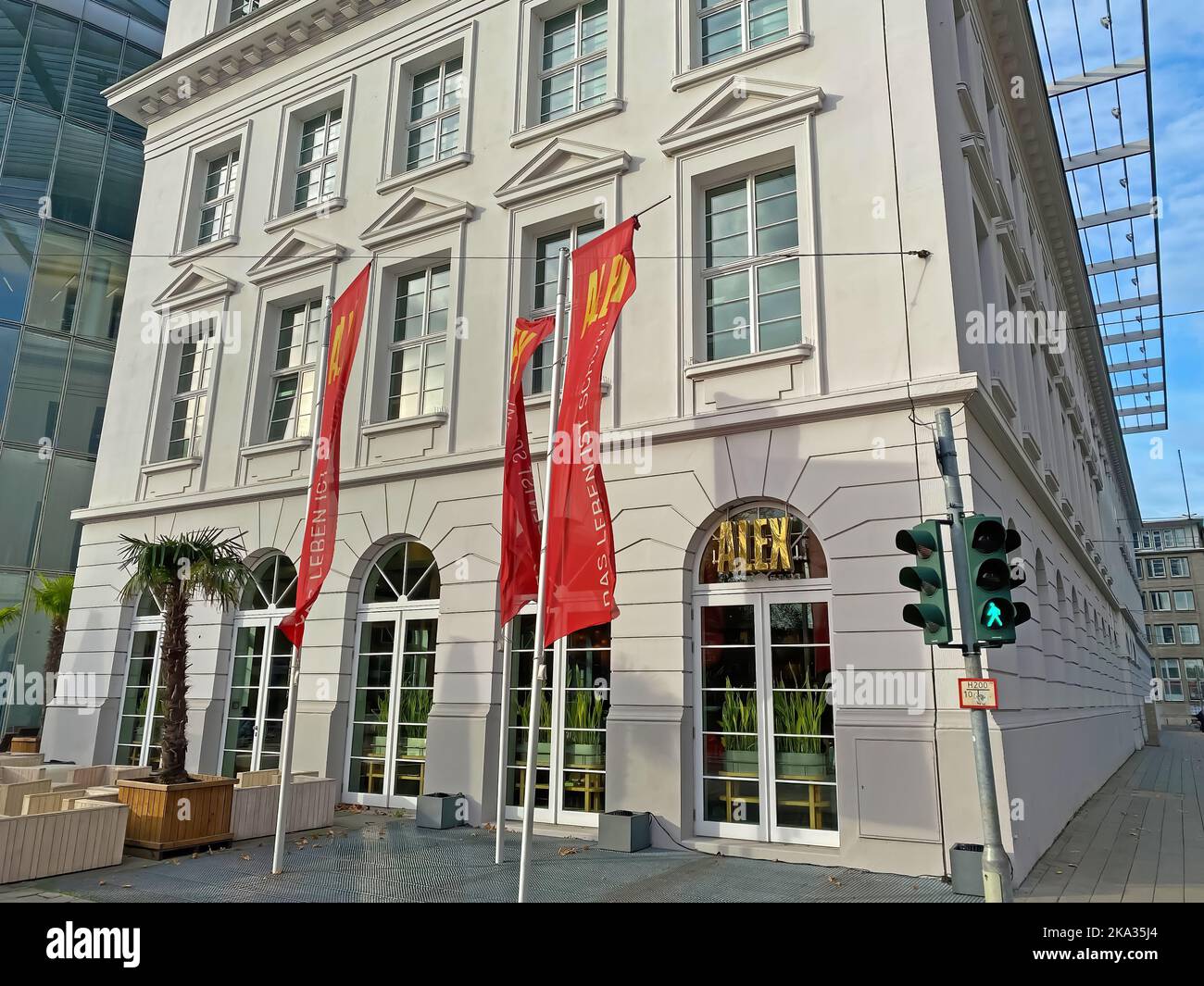 Düsseldorf (Gap 15), Germany - October 9. 2022: Old style white facade ...