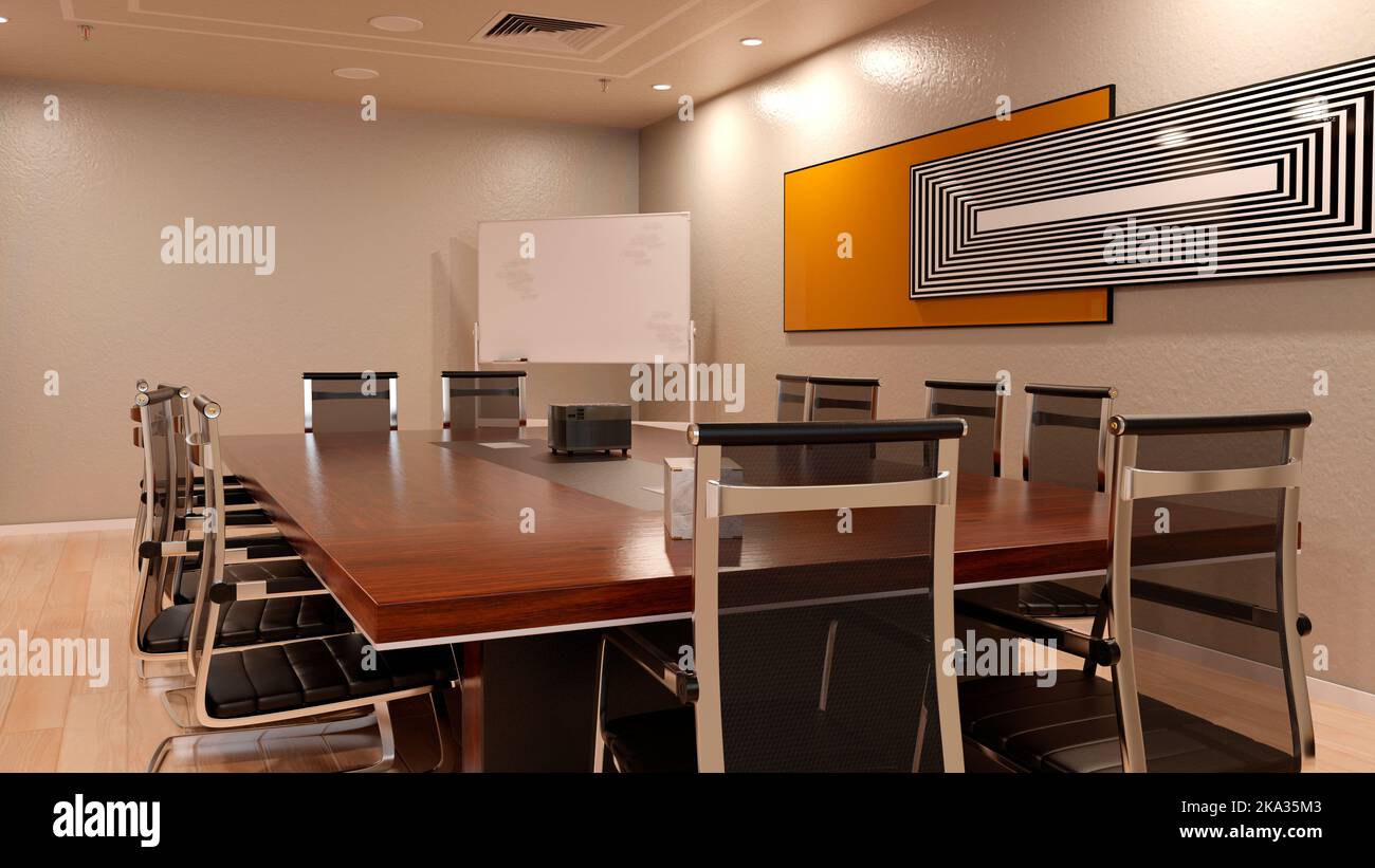 3D rendering of a modern conference room interior Stock Photo - Alamy