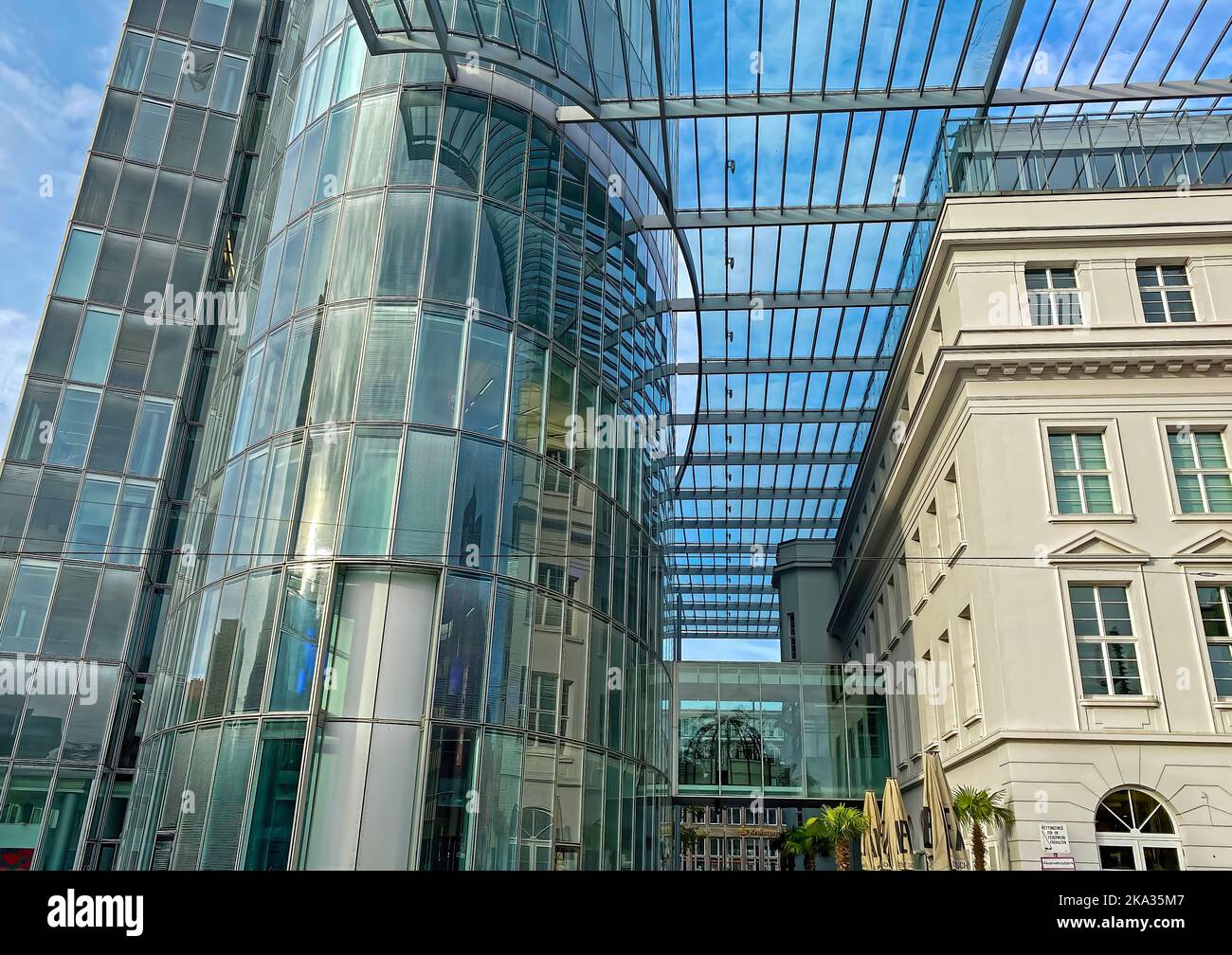 Düsseldorf (Gap 15), Germany - October 9. 2022: Futuristic glass tower ...