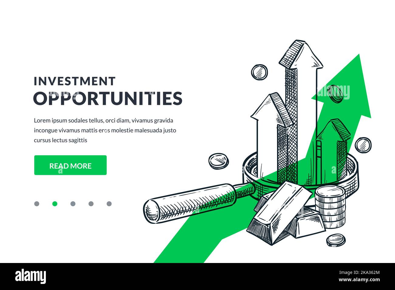 Magnifying glass graph on Stock Vector Images - Alamy