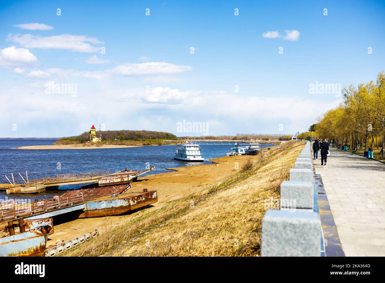 A beautiful landscape of the Russia Chinese border recreation town ...