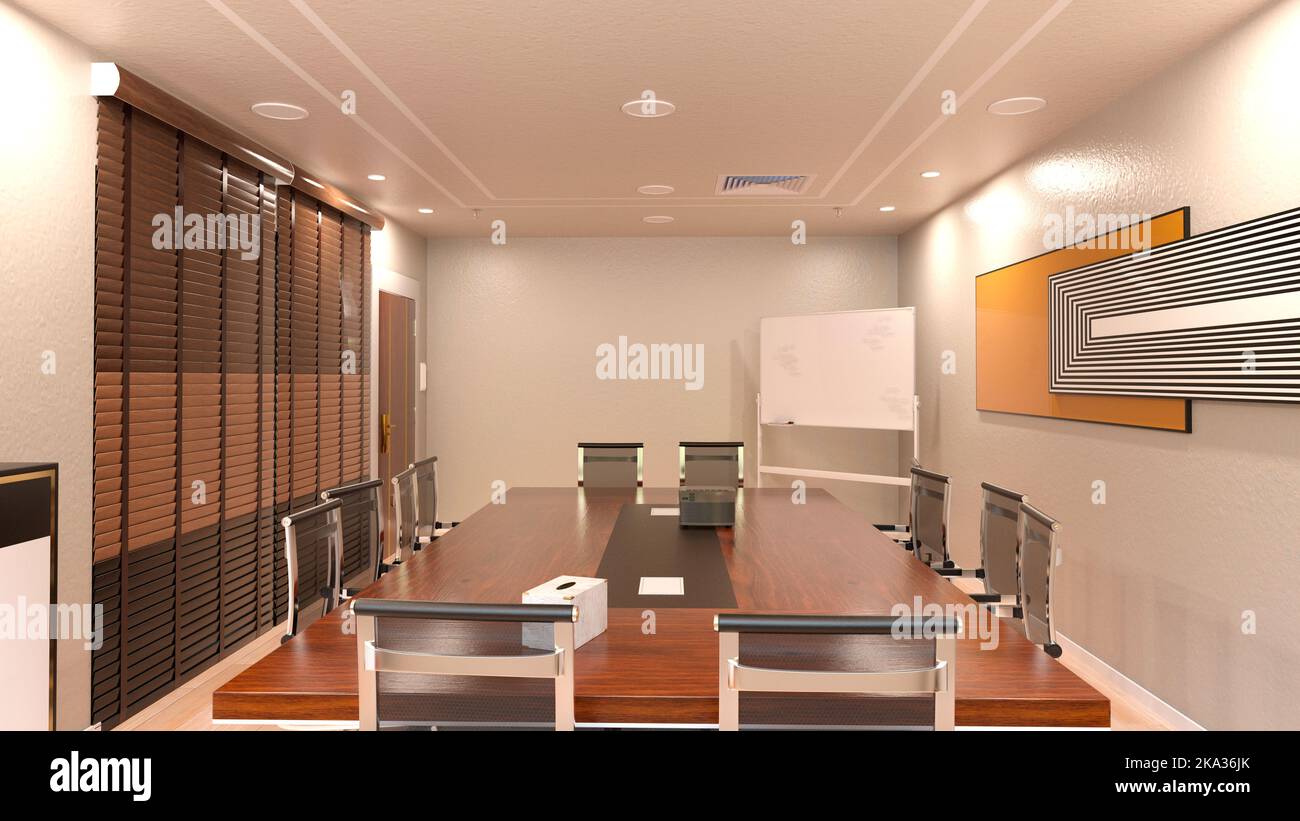 3D rendering of a modern conference room interior Stock Photo - Alamy