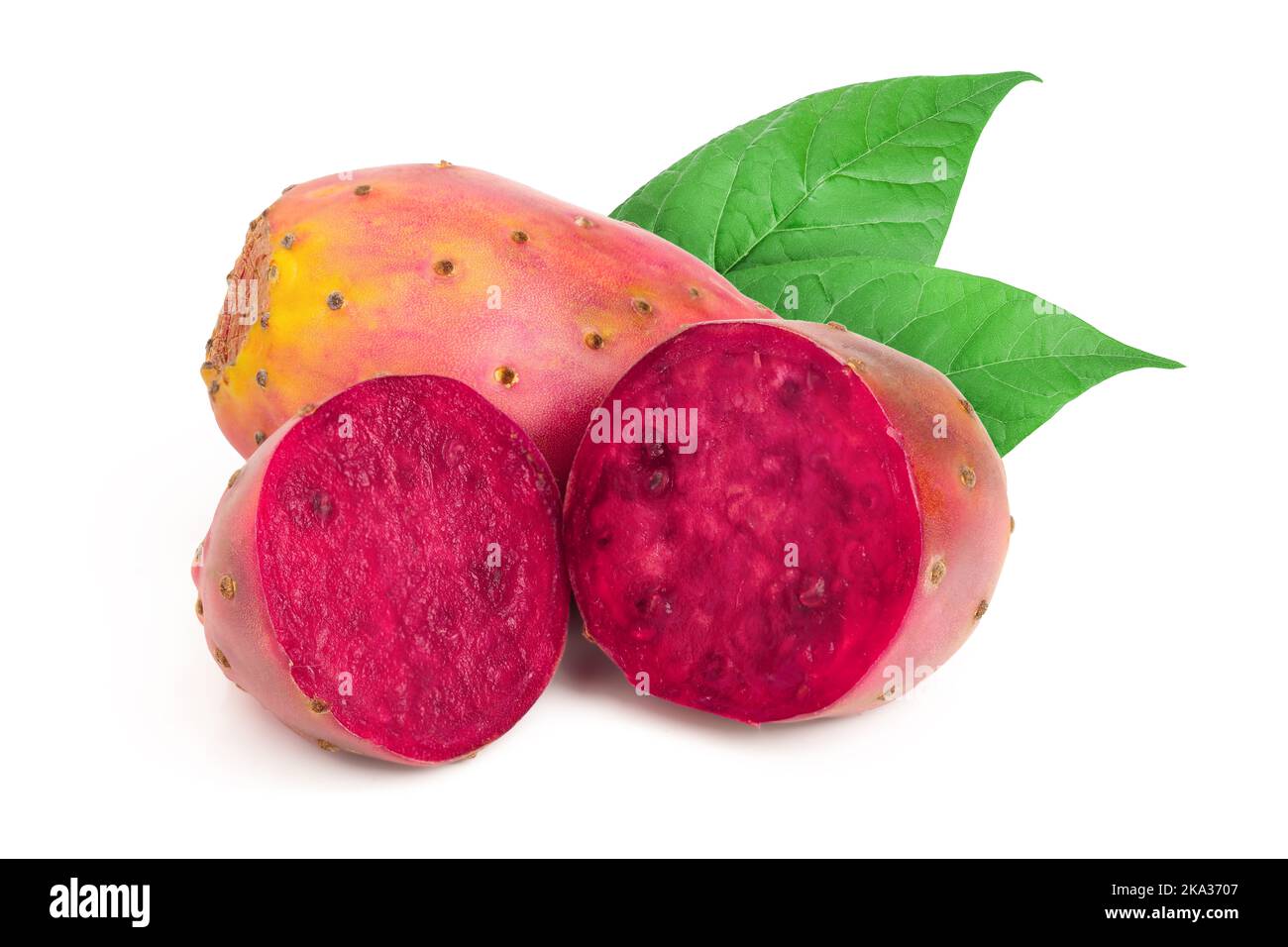 red prickly pear or opuntia isolated on a white background Stock Photo ...