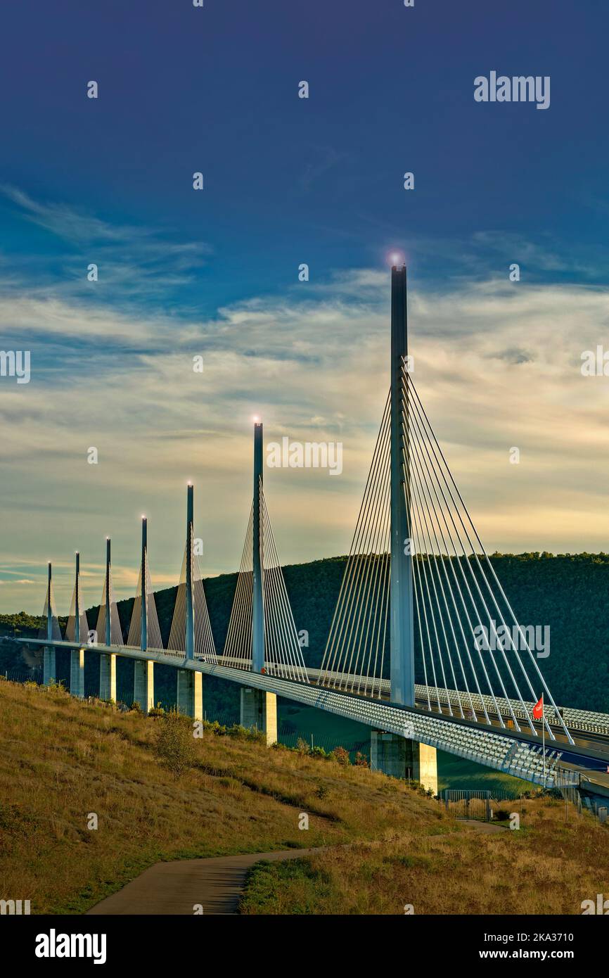 The Millau Viaduct carries the A75 trunk road, known as 'La Meridienne ...