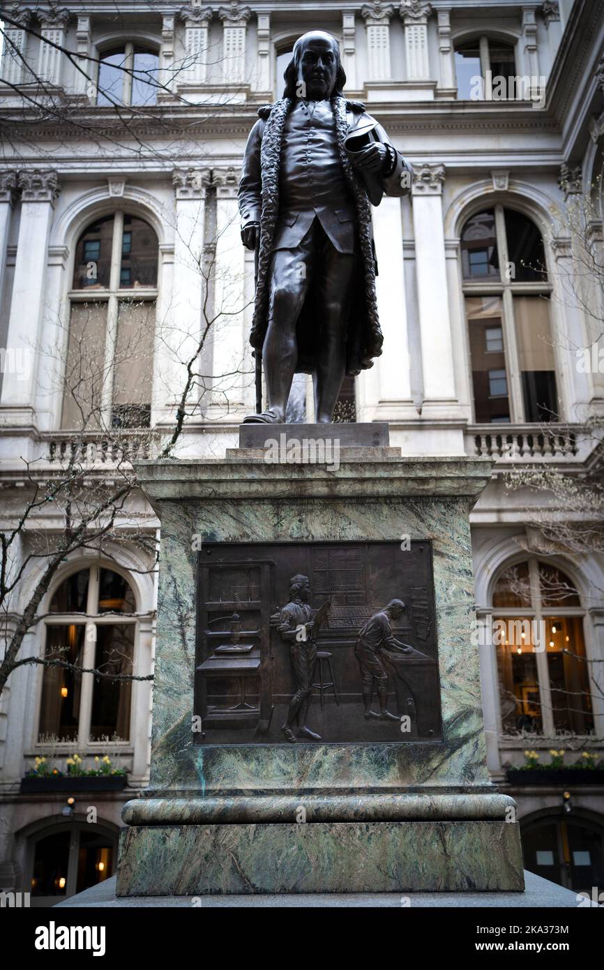 The Benjamin Franklin statue in Boston Massachusetts Stock Photo - Alamy