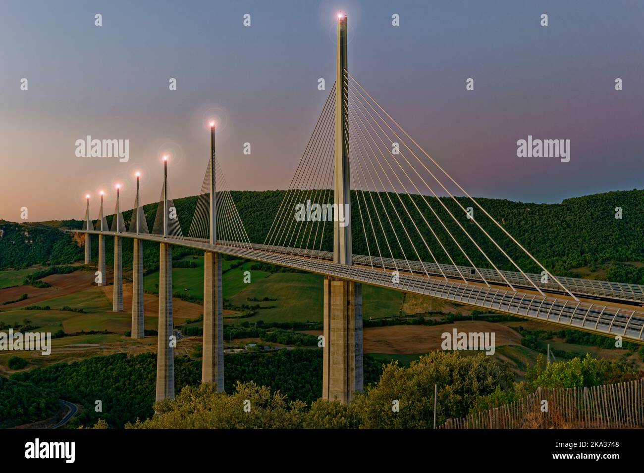 The Millau Viaduct carries the A75 trunk road, known as 'La Meridienne ...