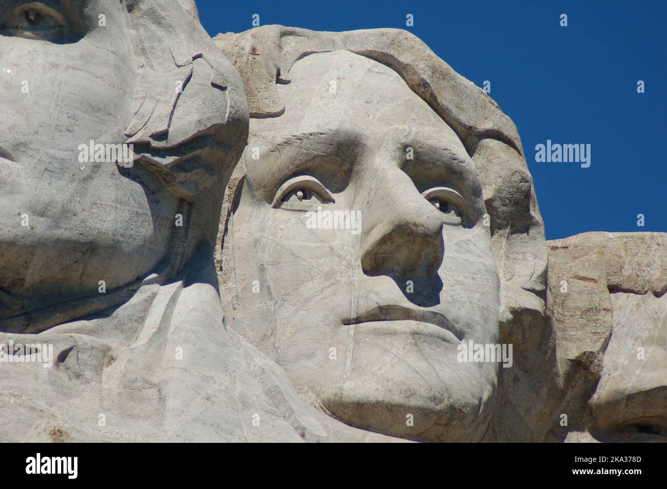 The Mount Rushmore Thomas Jefferson face carved in the rock Stock Photo ...