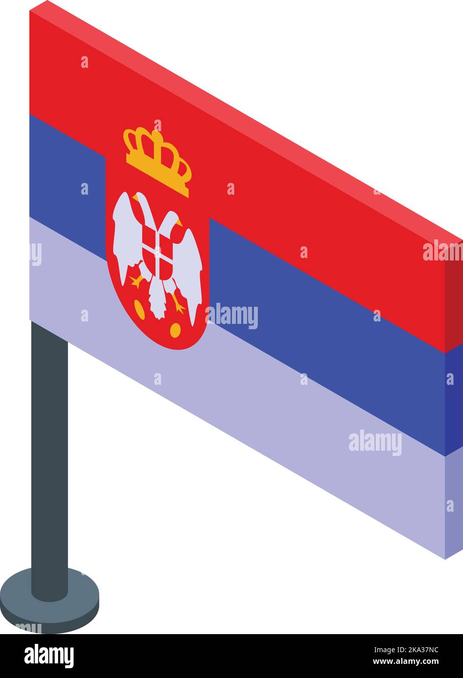 Serbia flag icon isometric vector. City circle. National border Stock ...