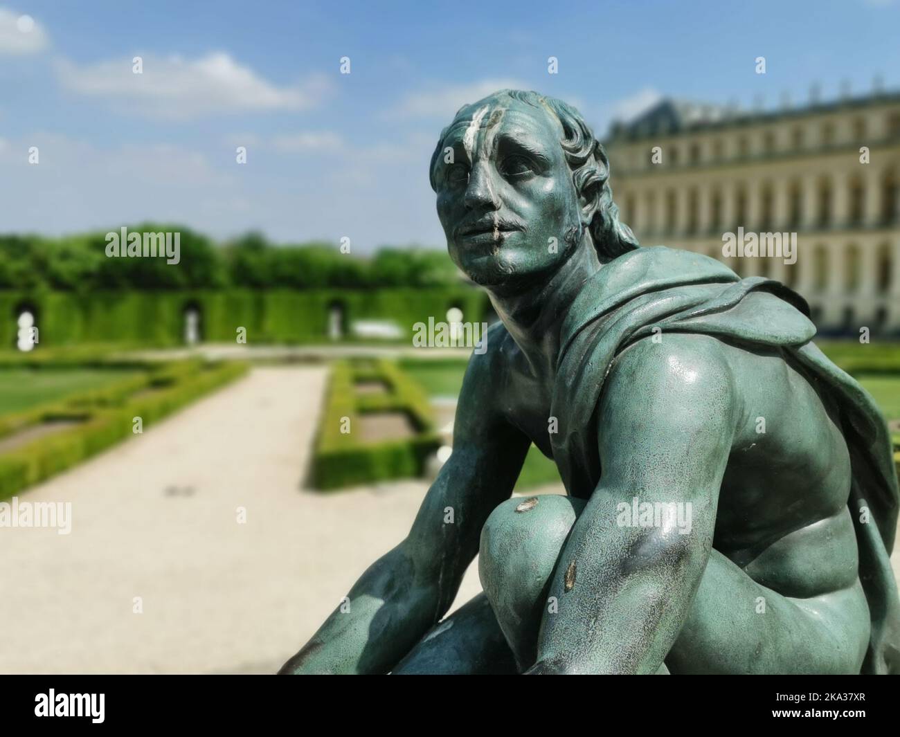 Beautiful green garden in Versailles outside of Par Stock Photo - Alamy