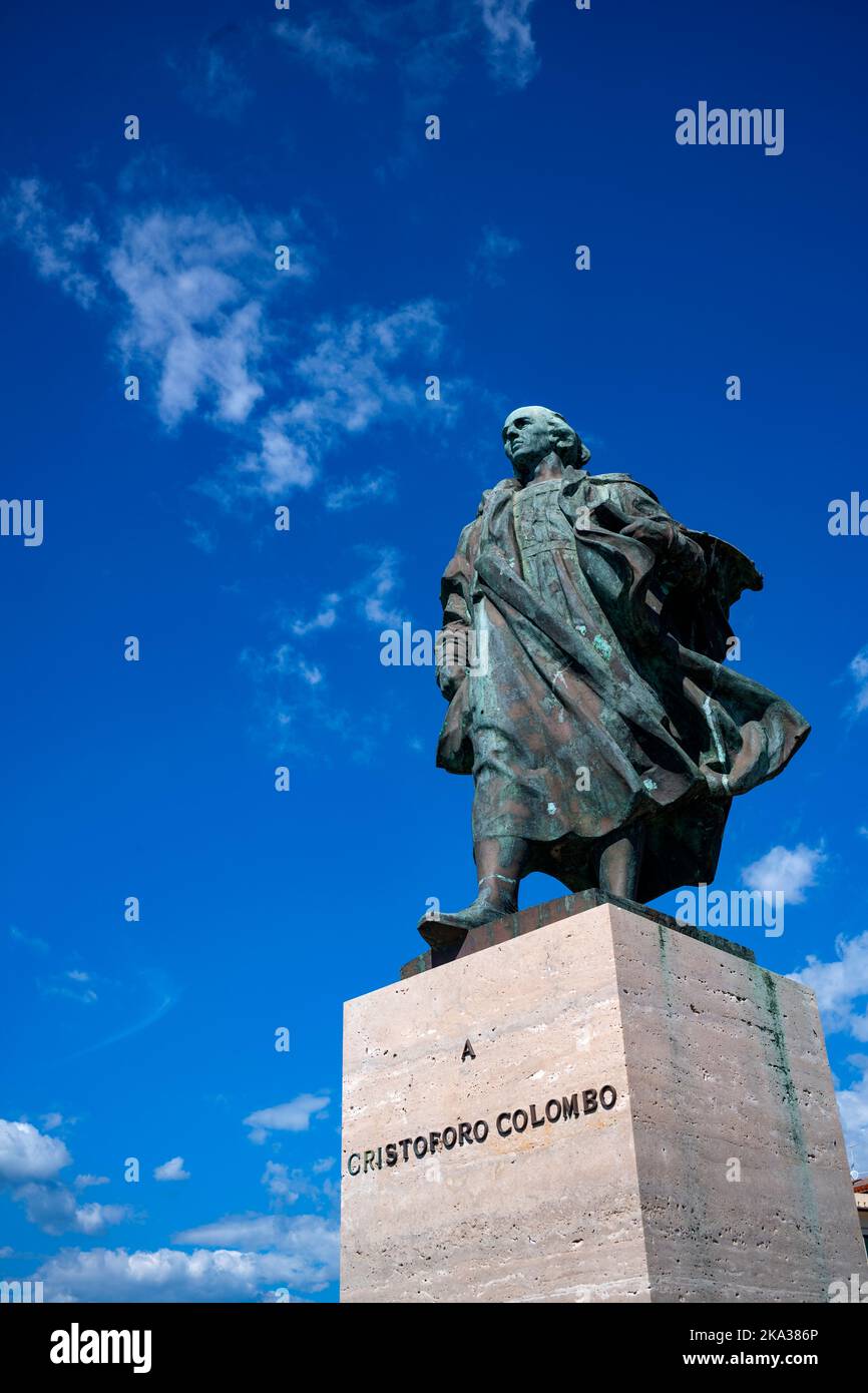 Lavagna Chiavari Riviera Liguria Italy Sept 2022 Statue of Christopher ...