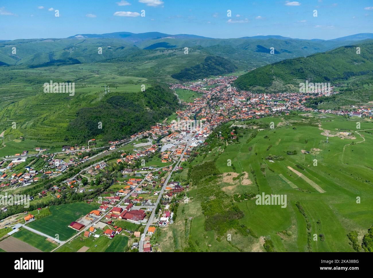 An aerial view of the Praid resort in Romania in summer Stock Photo - Alamy