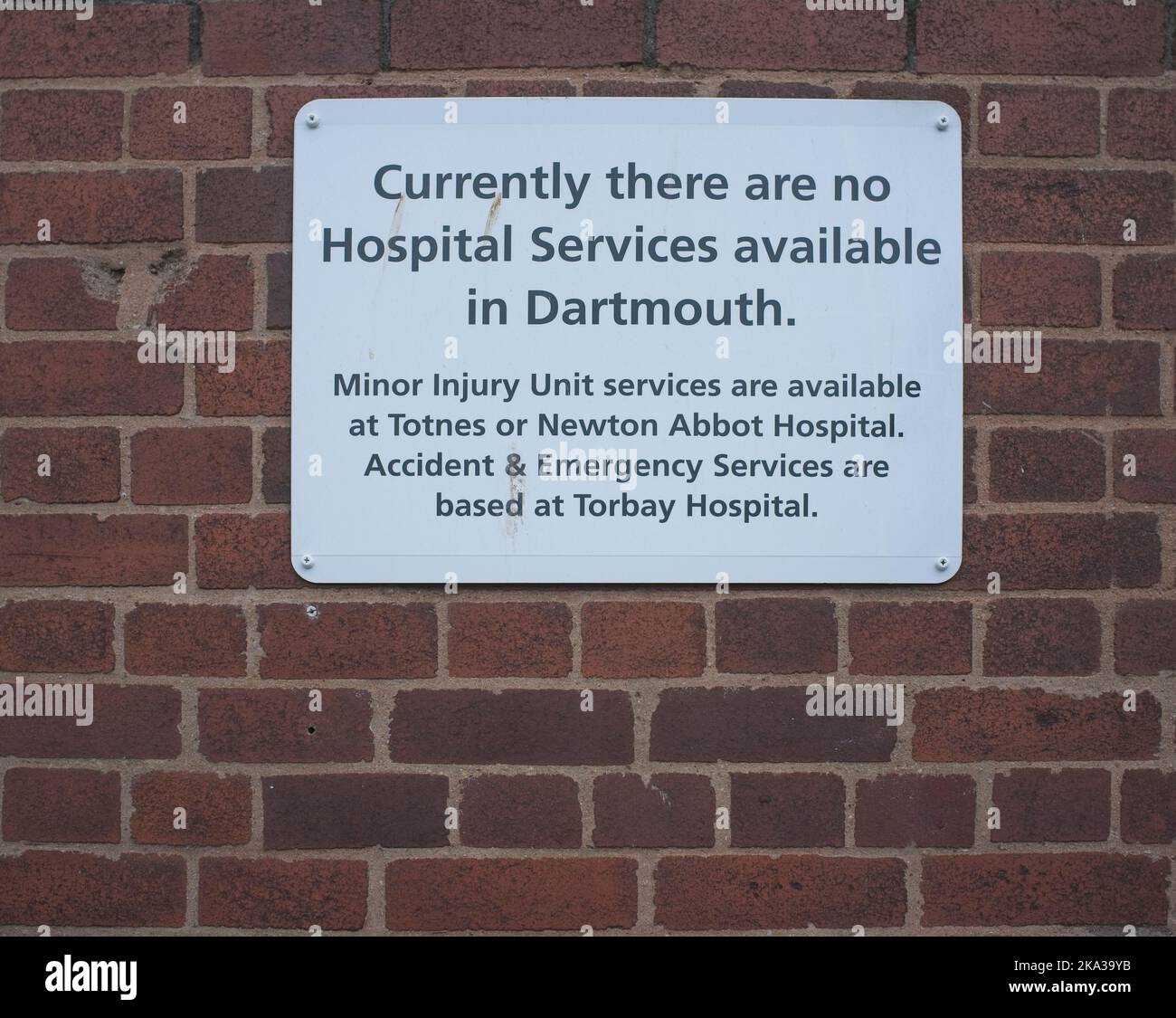 No hospital services in Dartmouth Stock Photo - Alamy