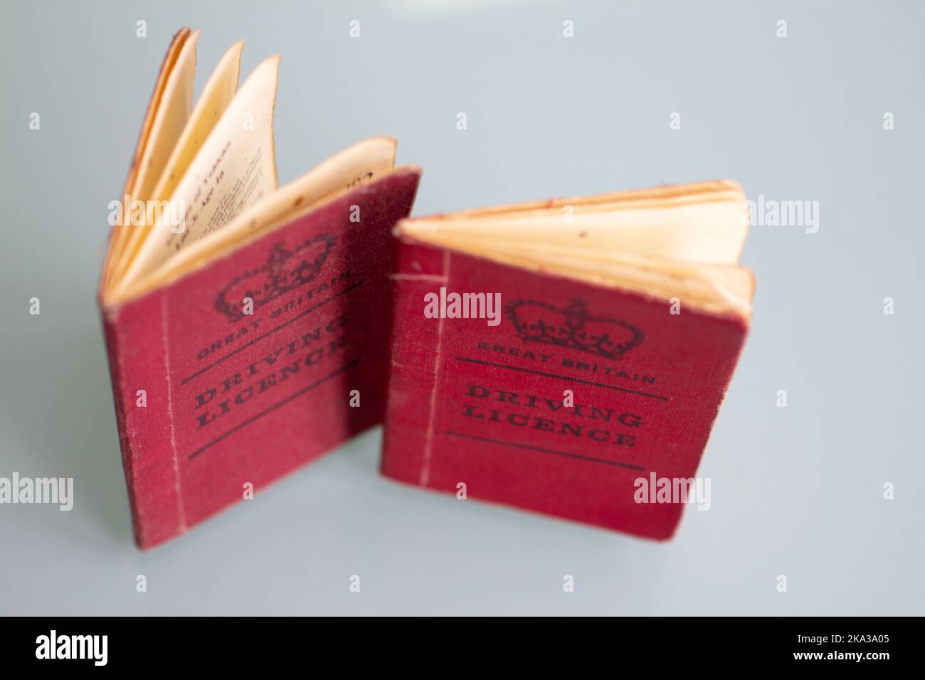 Red linen bound Uk Driving Licence early 1970's Stock Photo - Alamy