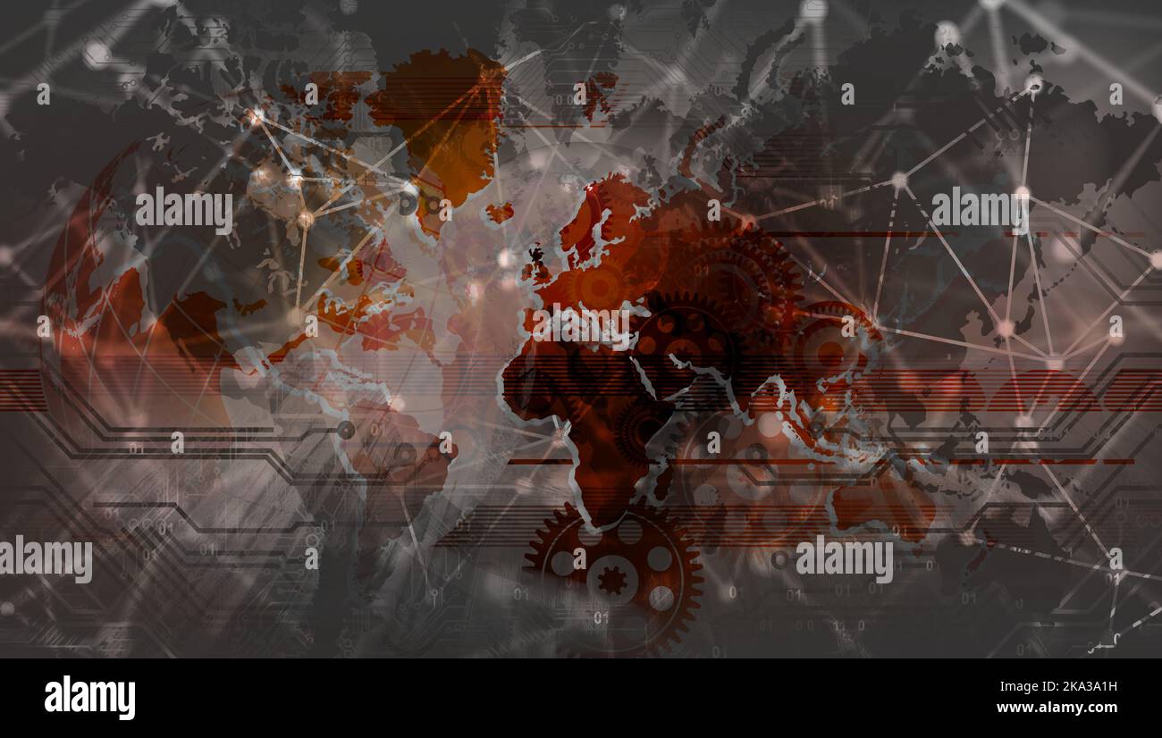 High speed. world map abstract technology background concept.Speed ...