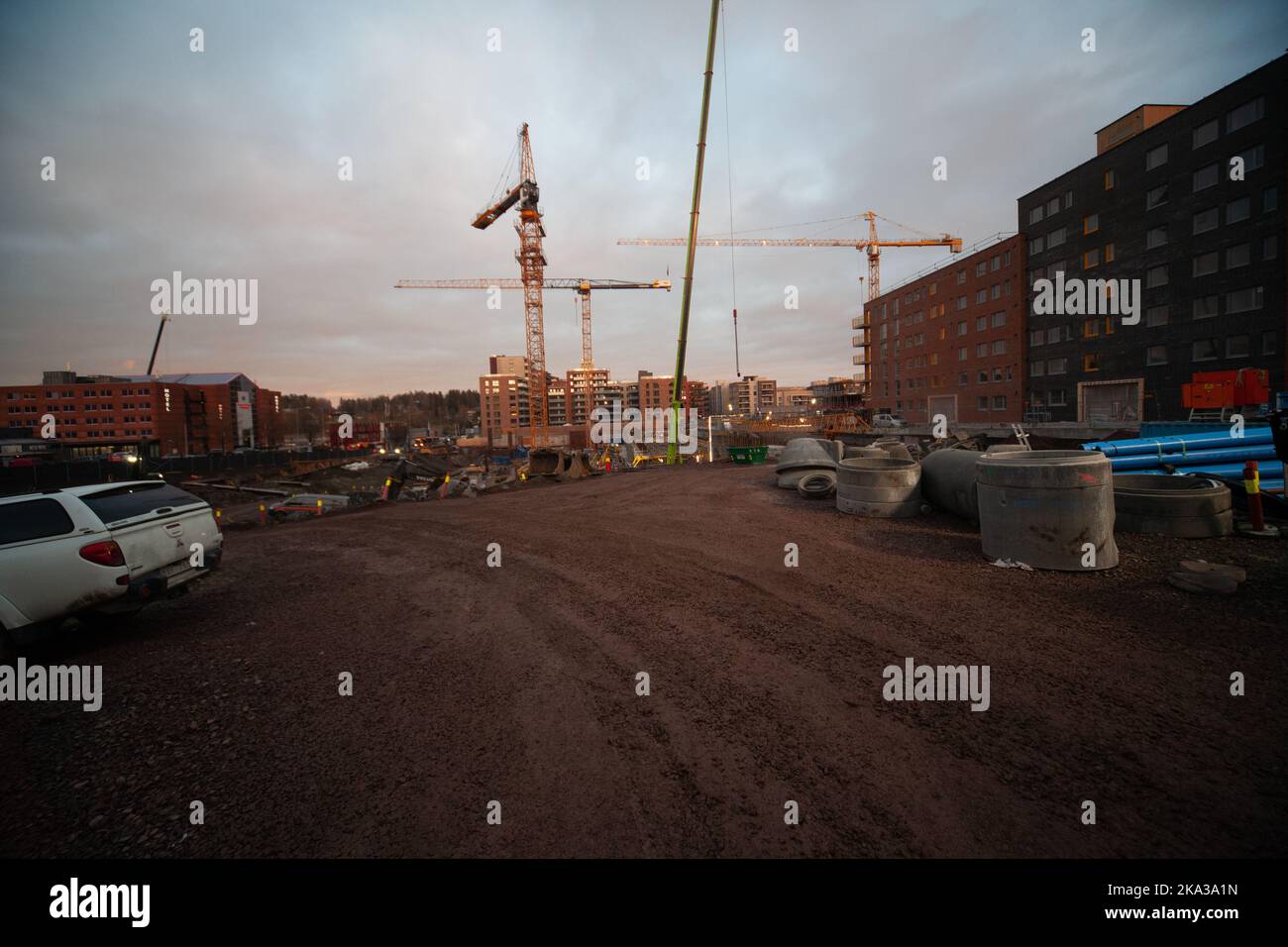 Construction site Lorenskog in Norway Stock Photo - Alamy