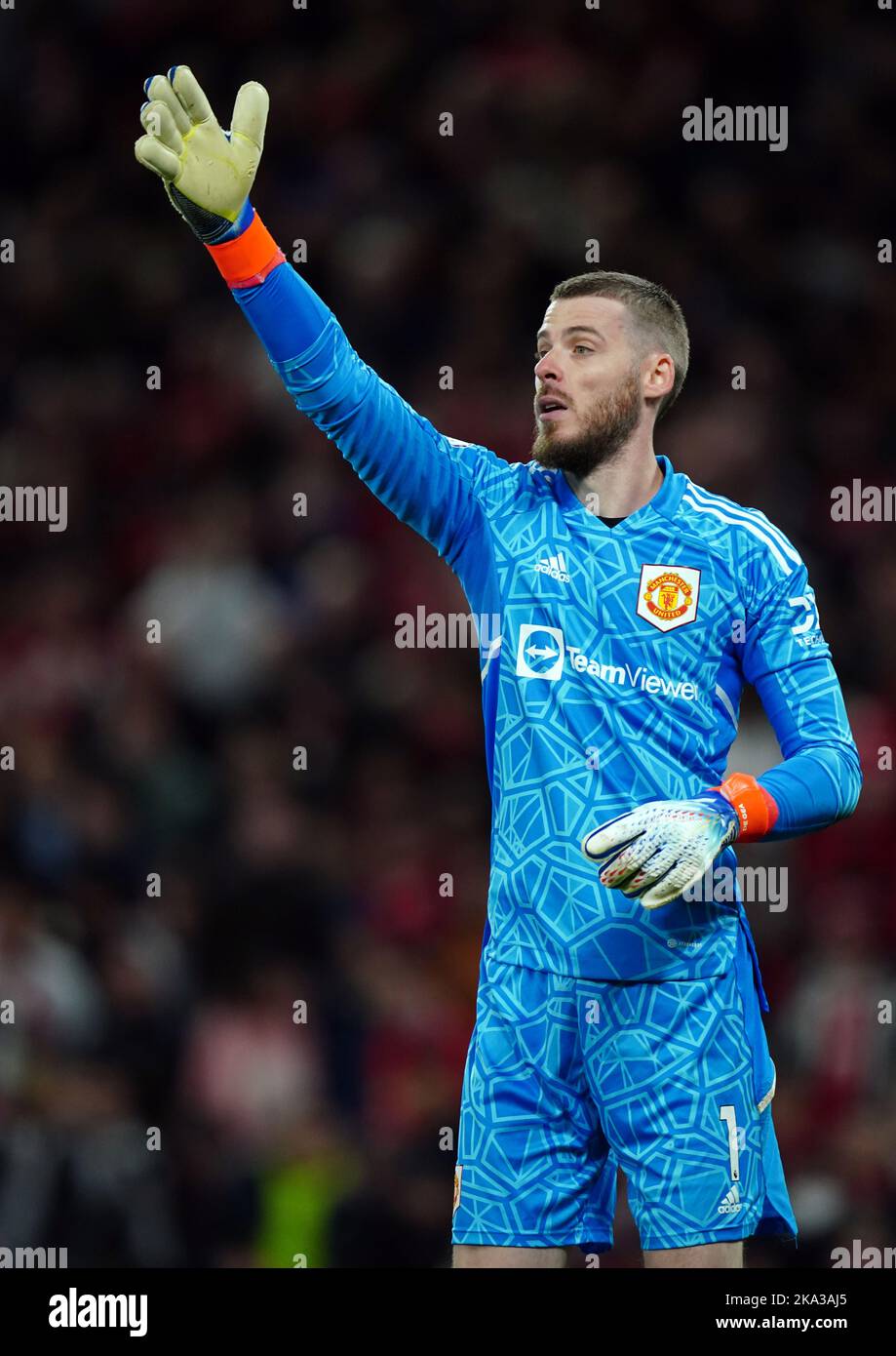 Manchester United goalkeeper David de Gea during the Premier League ...