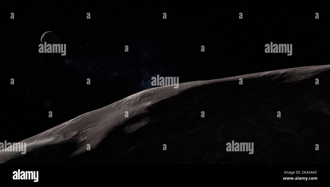 Varuna surface, trans-Neptunian object, with satellite or moon orbiting ...