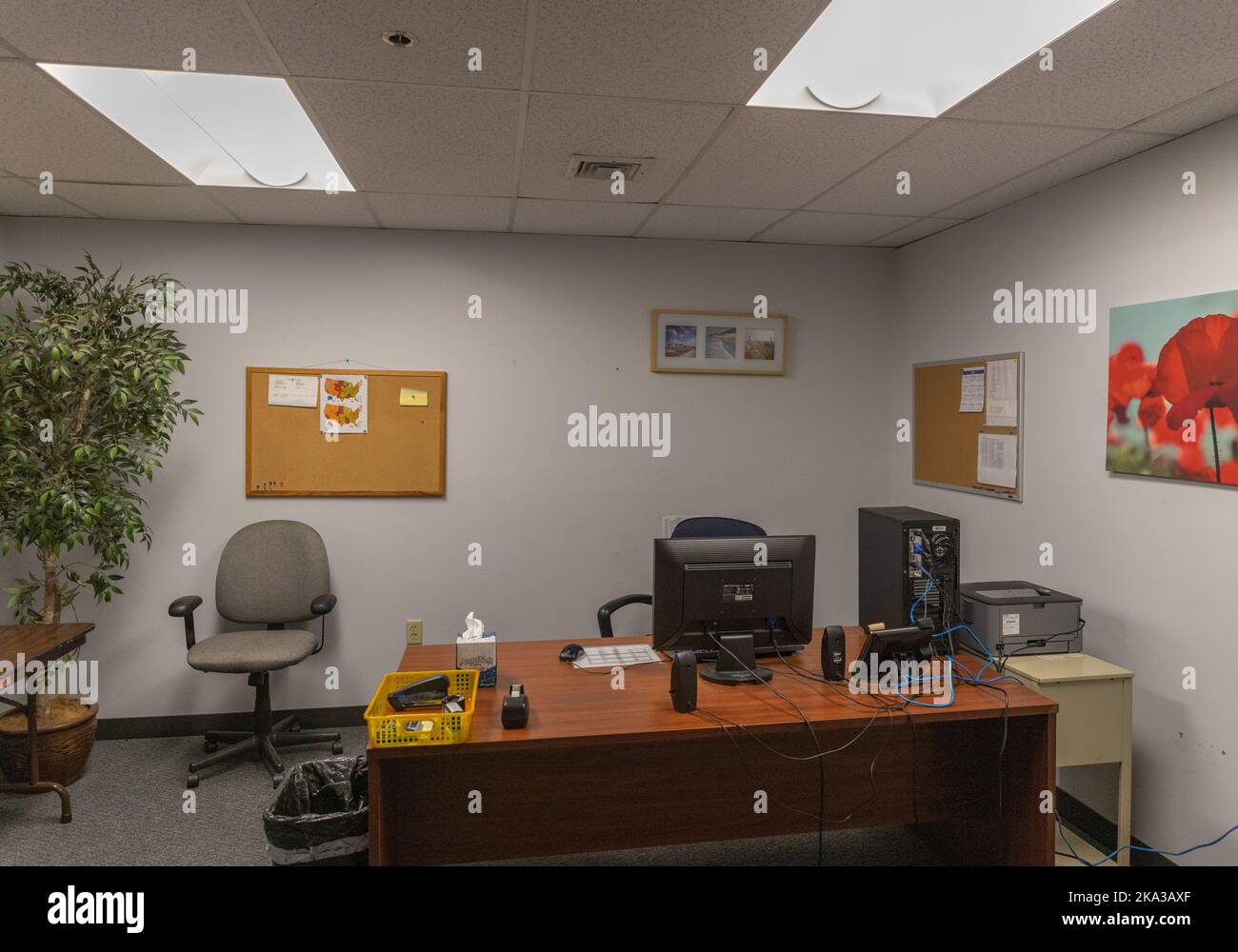 A view of a commercial building interior for manufacturing or office ...