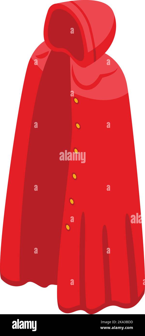 Red cloak icon isometric vector. Cape hero. Cloth back Stock Vector ...