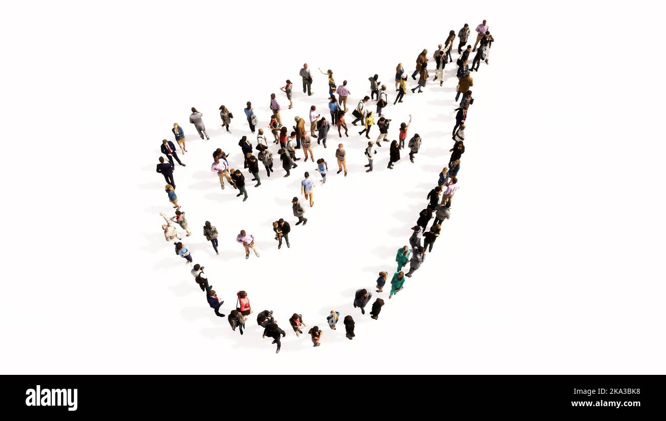 Concept or conceptual large gathering of people forming a guitar image ...