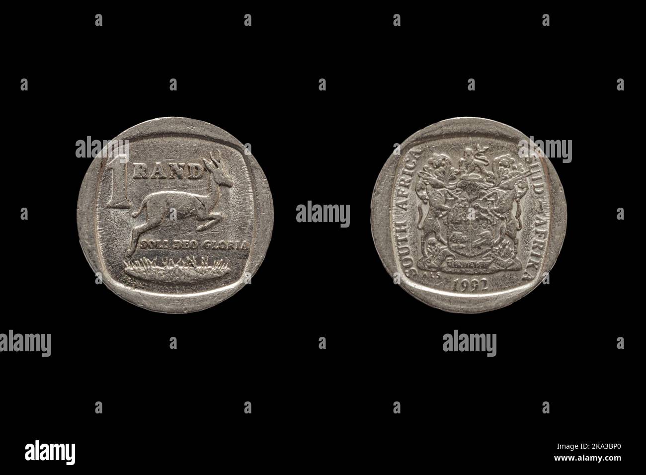 South African rand coin obverse and reverse. Currency of the Republic ...