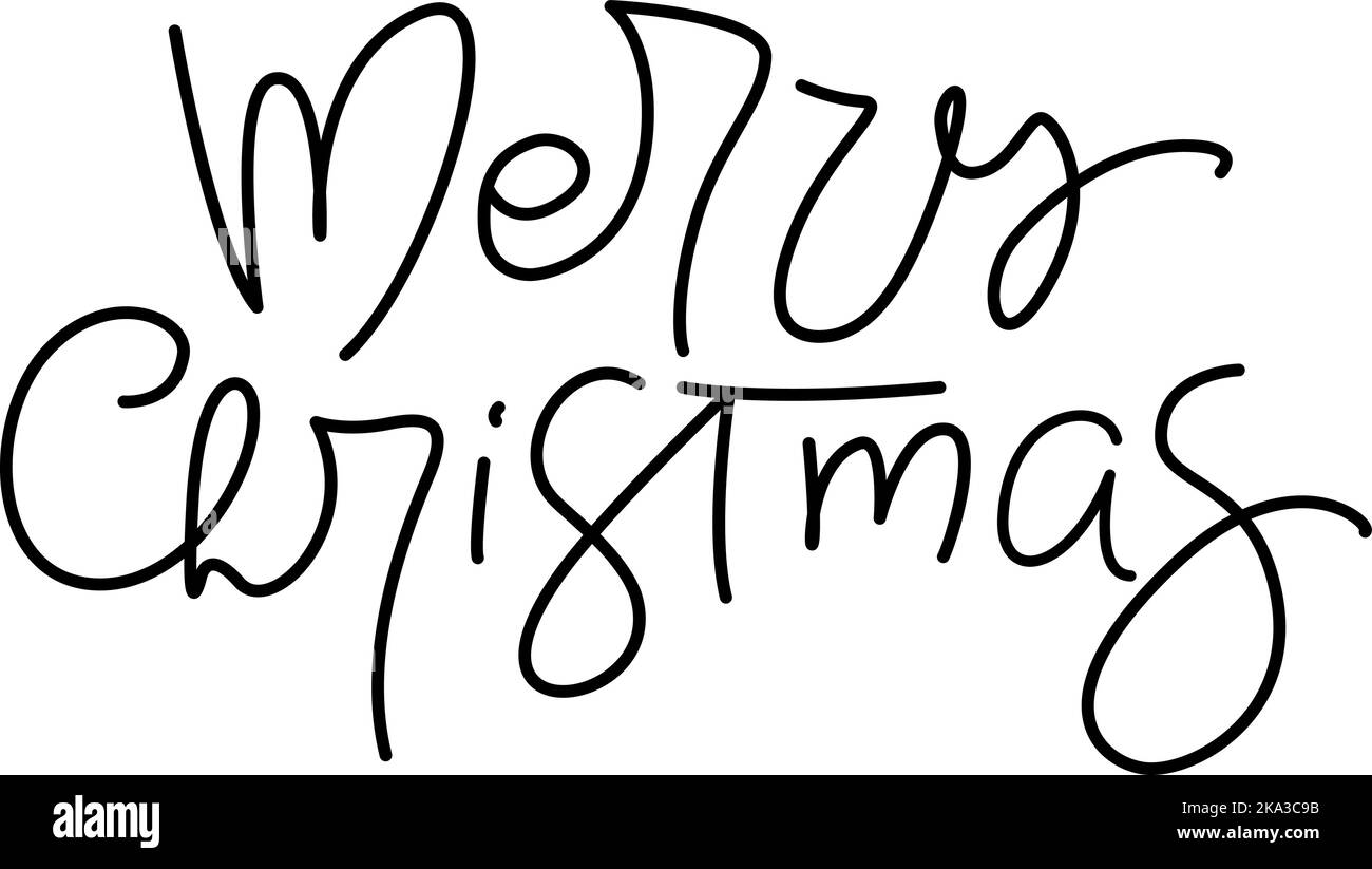 Merry Christmas hand lettering calligraphy text isolated on white ...