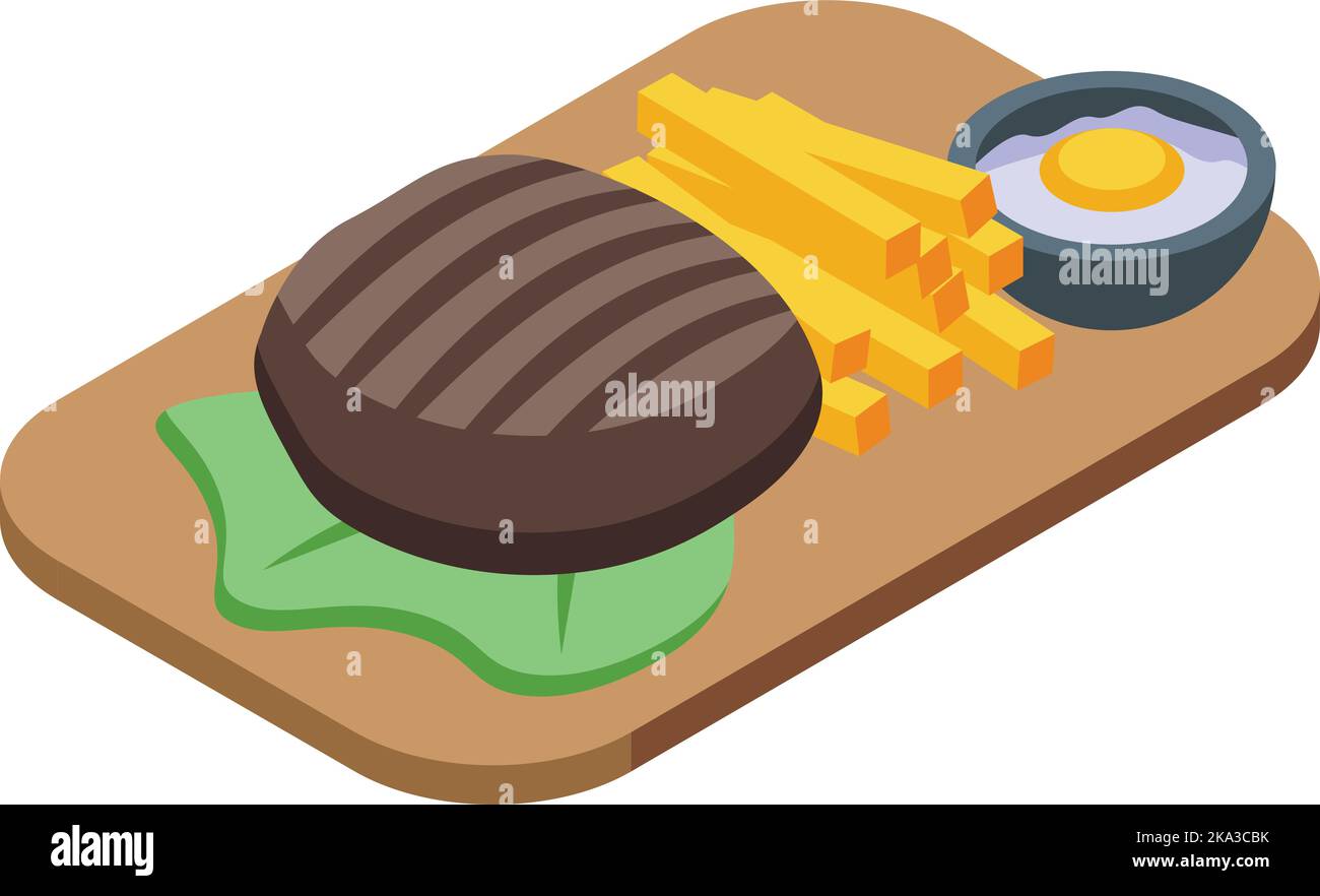 Balkan burger icon isometric vector. Restaurant meat. Food menu Stock ...