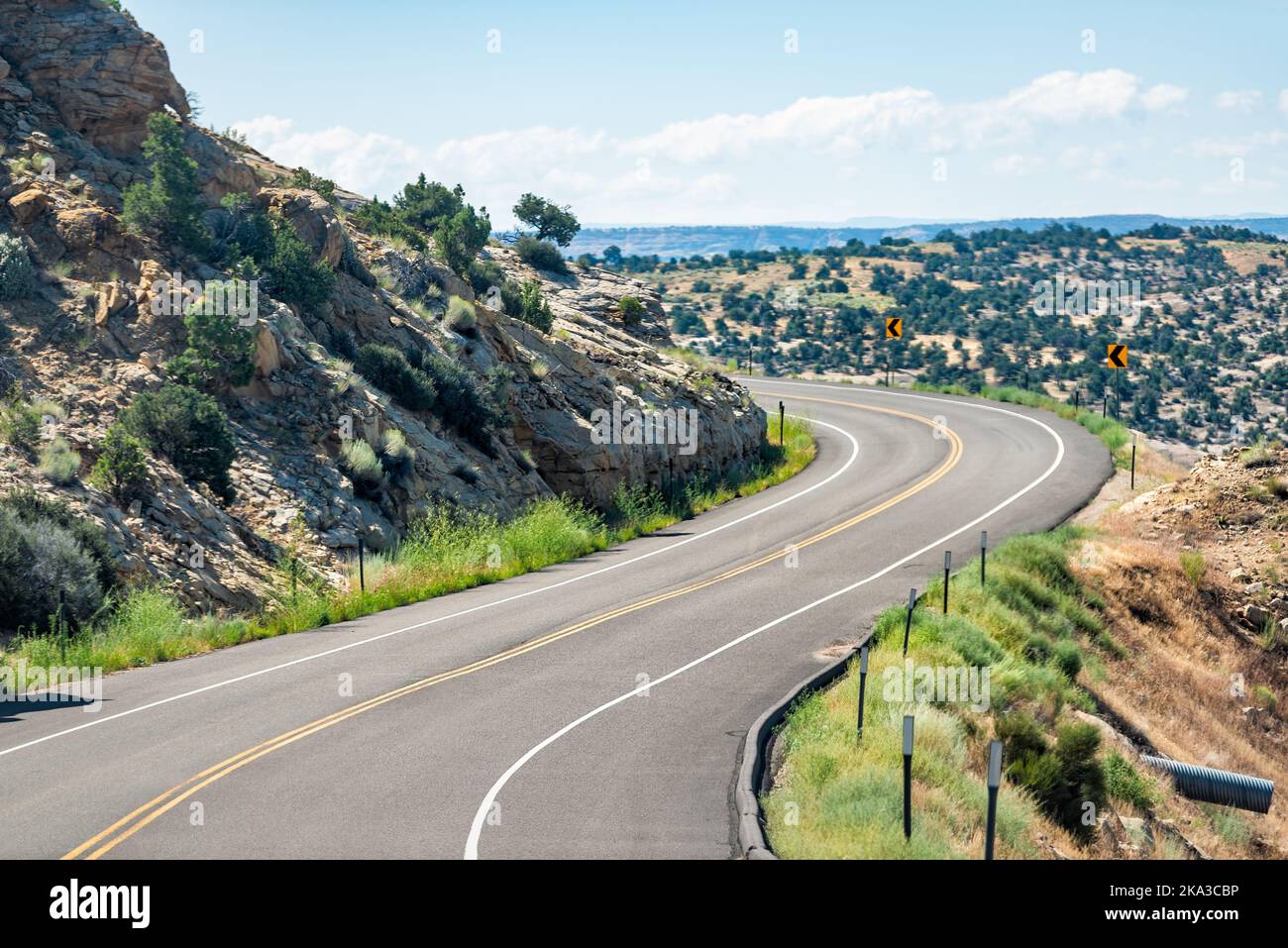 Winding curvy highway 12 scenic road byway in Calf Creek Recreational ...