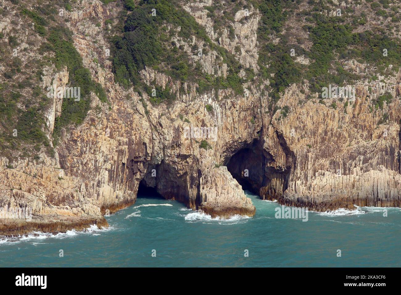 Early cretaceous rhyolitic columnar rock formation hi-res stock ...