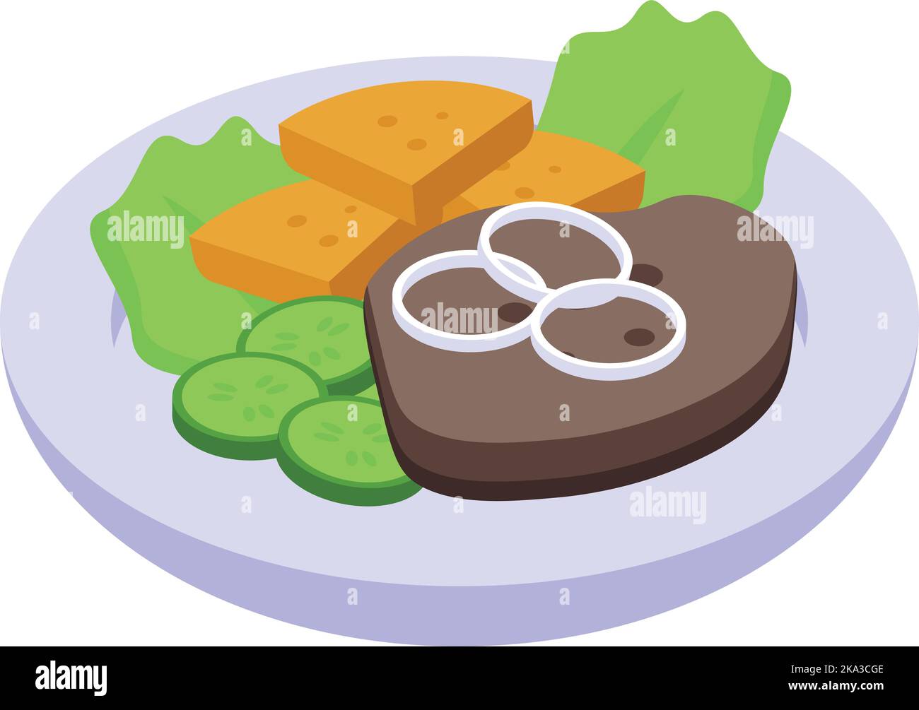Steak food icon isometric vector. Cuisine menu. Sauce dinner Stock ...