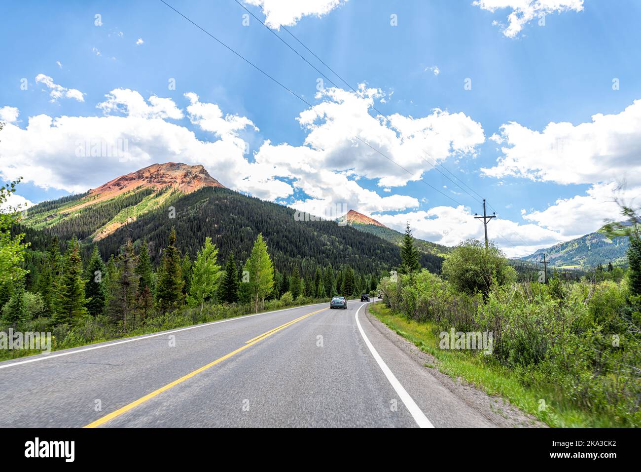 Ouray, Colorado summer Million Dollar Highway 550 road scenic byway ...