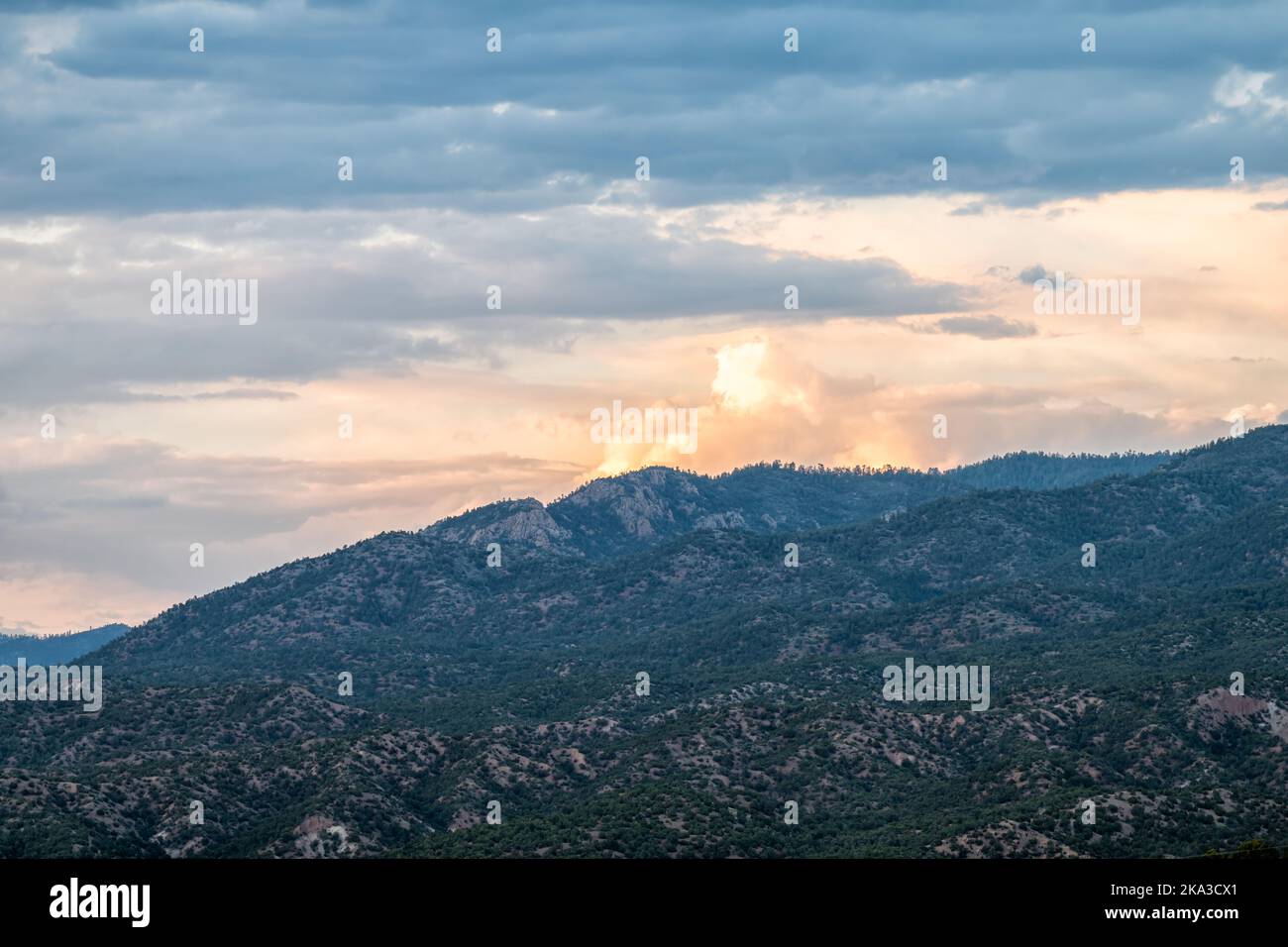 Sangre De Cristo mountains sunset near Bishops Lodge Road street road ...
